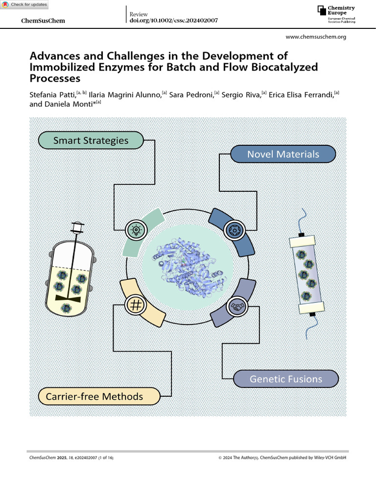 ChemSusChem - 2024 - Patti - Advances and Challenges in The Development of Immobilized Enzymes ...