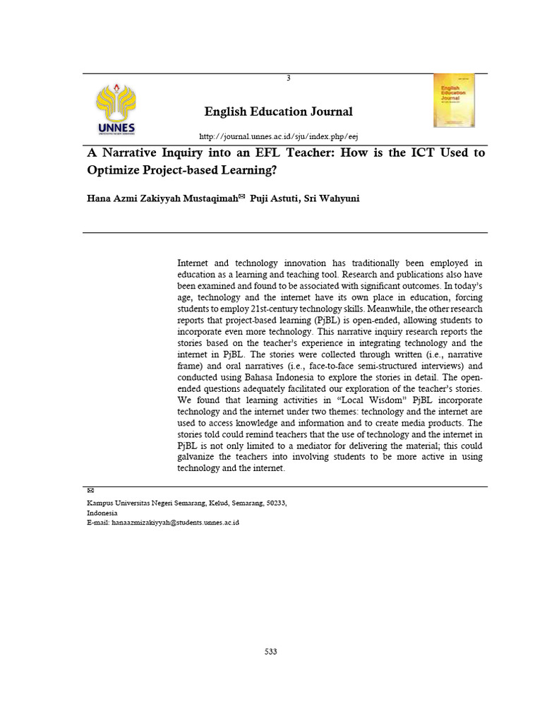 Article 1 (How Is The ICT Used To Optimize PBL) - 250811 - 084350 | PDF | Educational Technology ...