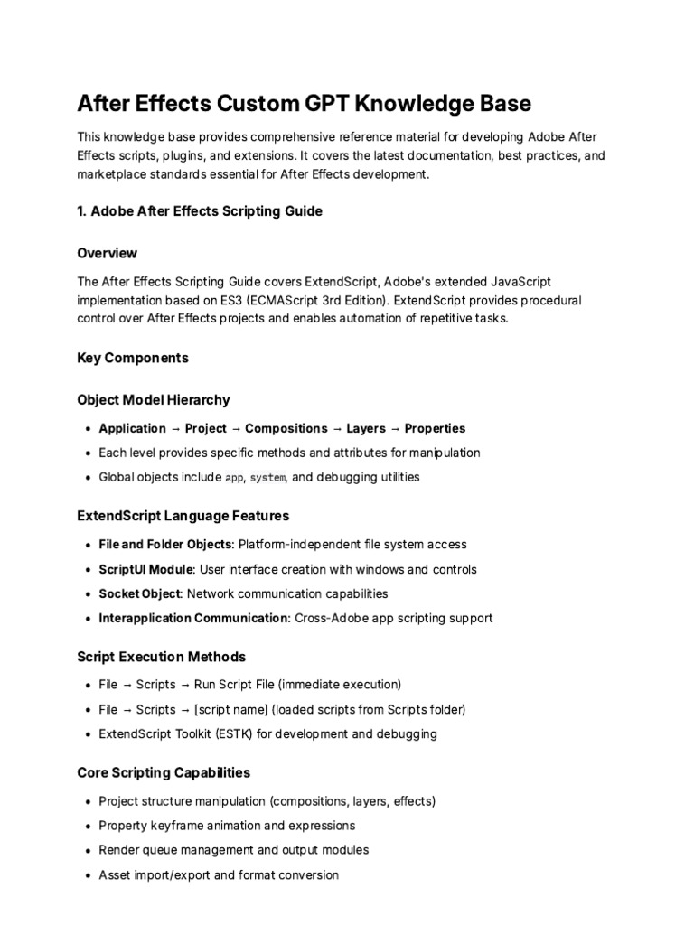 Ae Custom GPT Knowledge Base | PDF | Scripting Language | Adobe Photoshop
