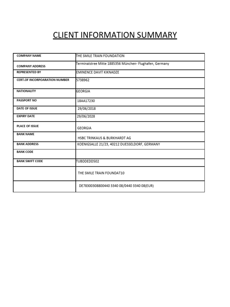 The Smile Train Foundation. Cis | PDF