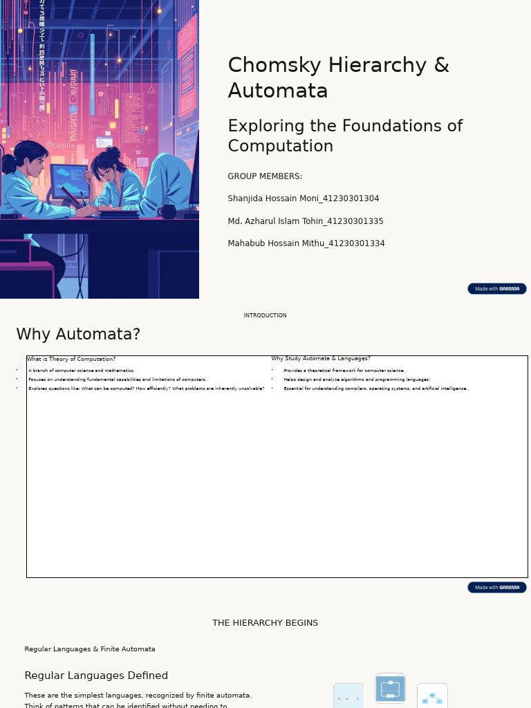 Chomsky Hierarchy and Automata | PDF | Automata Theory | Parsing