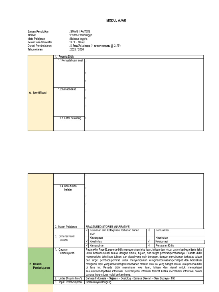 RPP X Deep Learning Fractured Stories - Surya Dewi F. | PDF