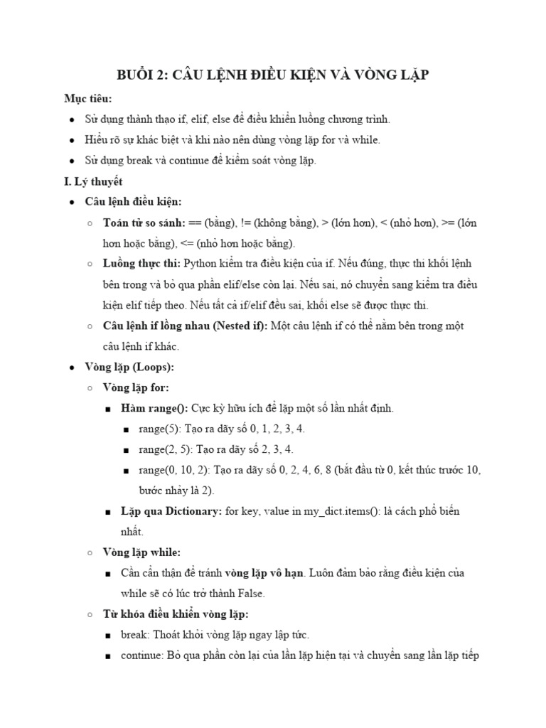 Giáo Trình TH C Hành Python - Bu I 2 | PDF