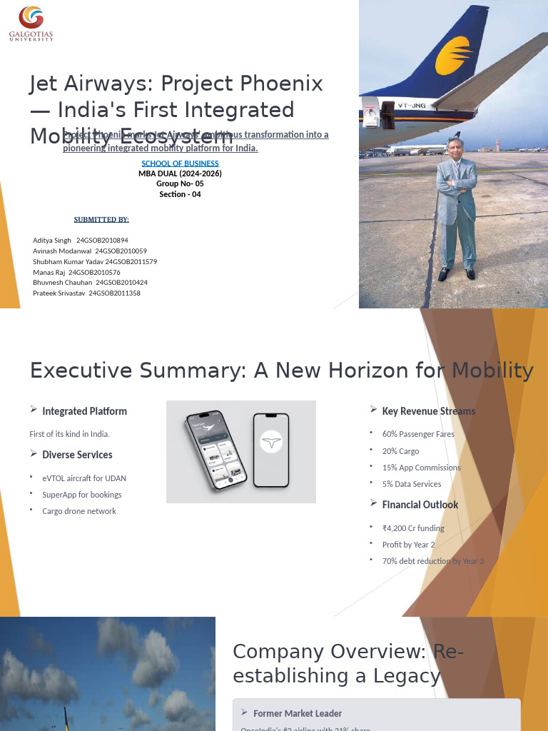 Jet-Airways Revival Plan by Group 5 | PDF | Transport | Aviation