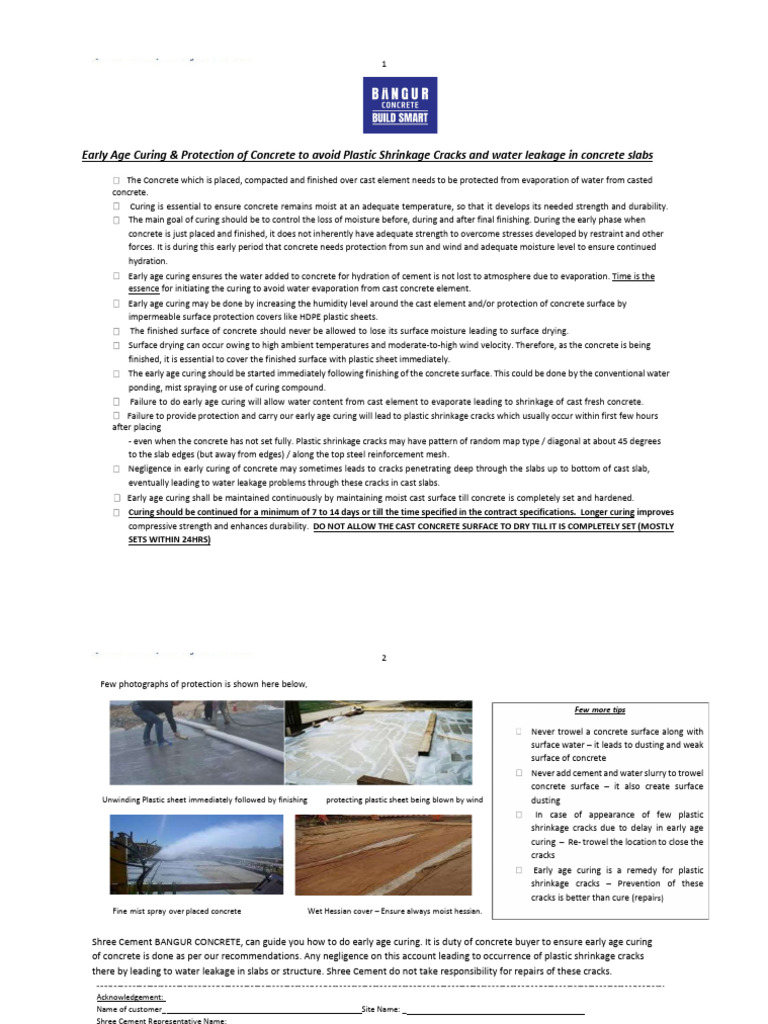 Curing & Protection of Concrete From Cracks | PDF | Concrete | Building ...