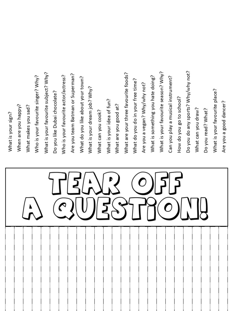 Tear Off A Question | PDF