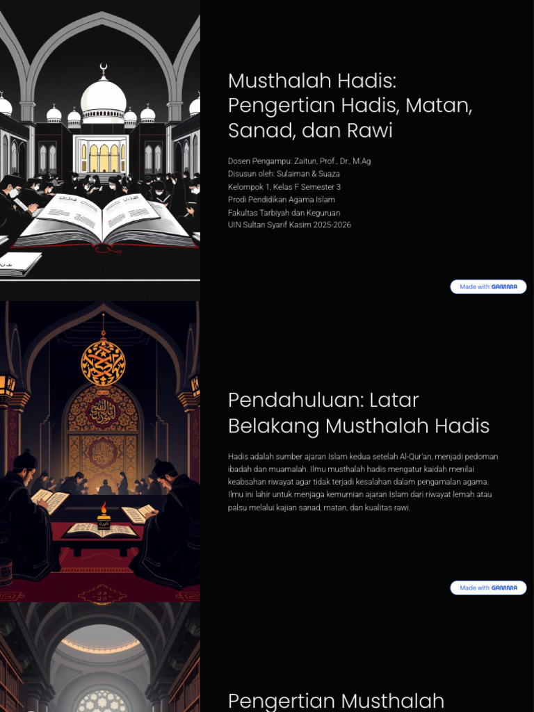 Musthalah Hadis: Sanad, Matan, Rawi | PDF