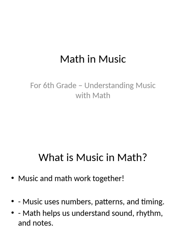Math in Music 6th Grade | PDF
