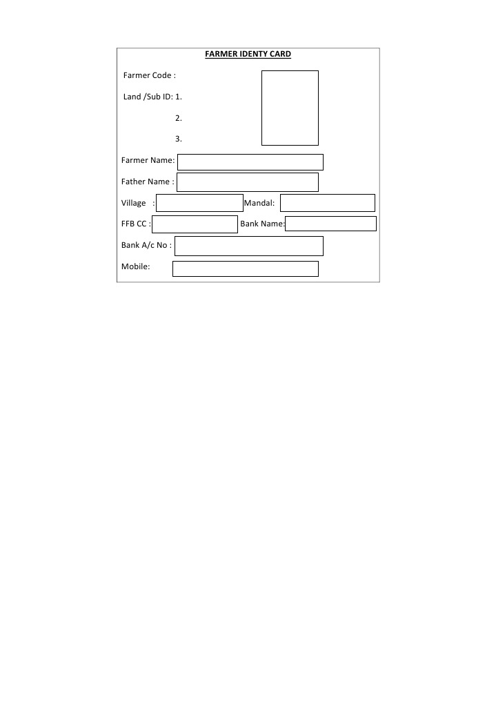 Farmer Identity Card Format PDF | PDF