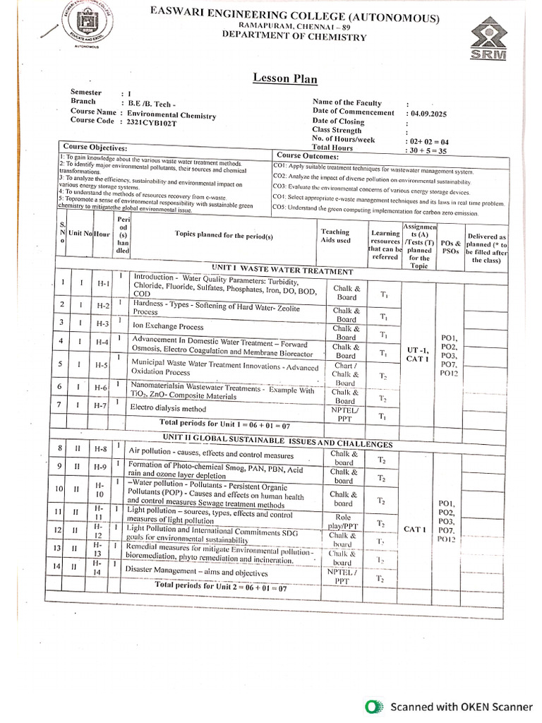Lesson Plan EVC 2025-26. | PDF