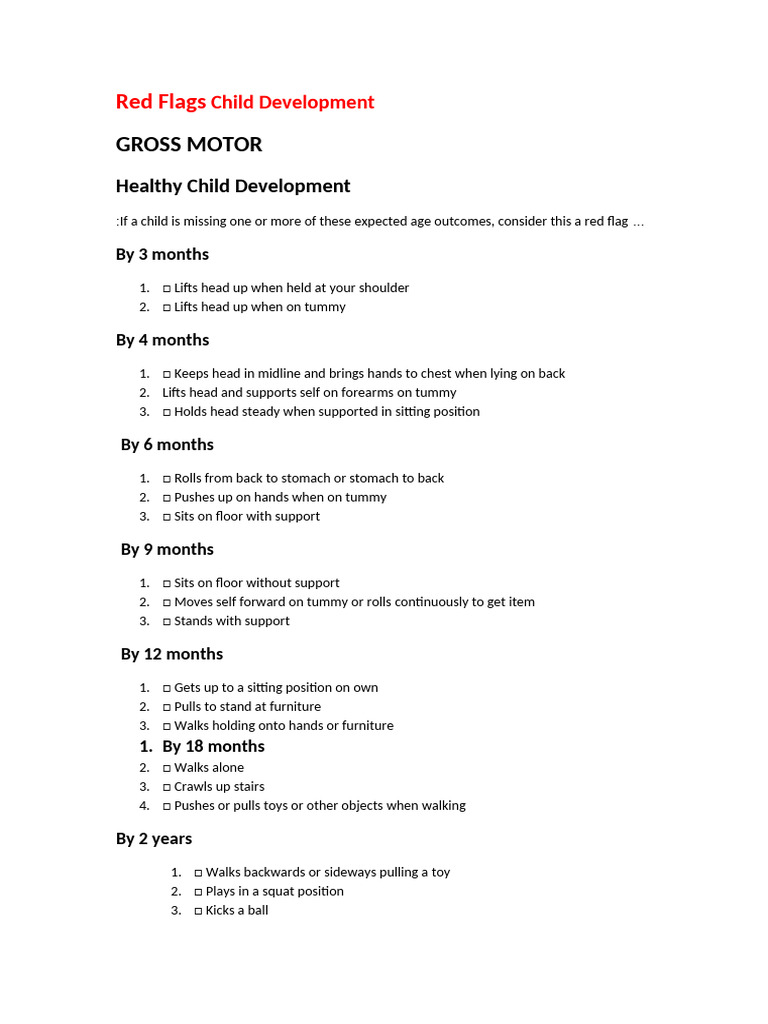 Red Flags Child Development.docx · إصدار ‏١‏ | PDF