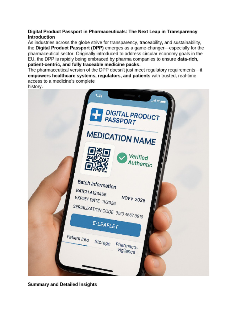 PTB 2025 09 04 Digital Product Passport in Pharmaceuticals The Next ...