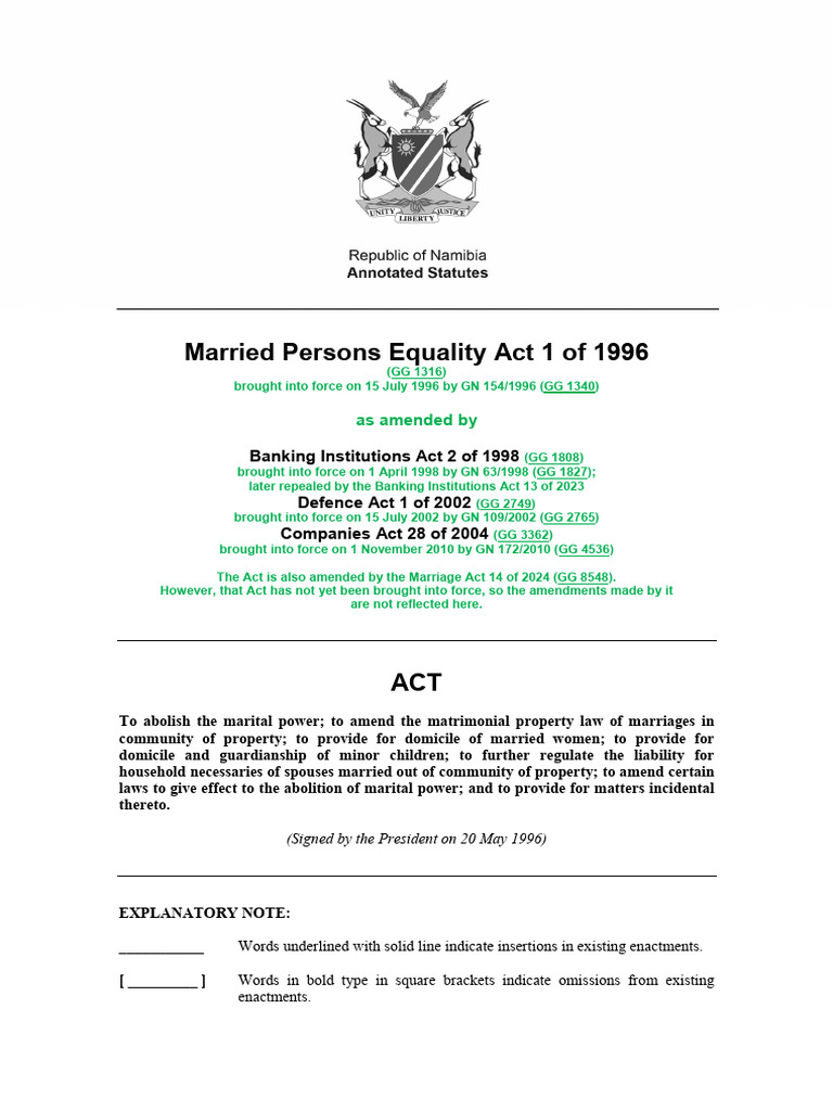 Married Persons Equality Act Overview | PDF | Lease | Domicile (Law)