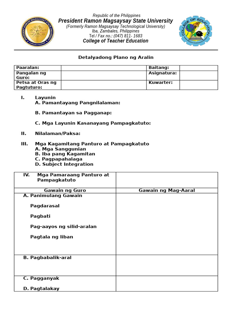 DLP Template Filipino | PDF