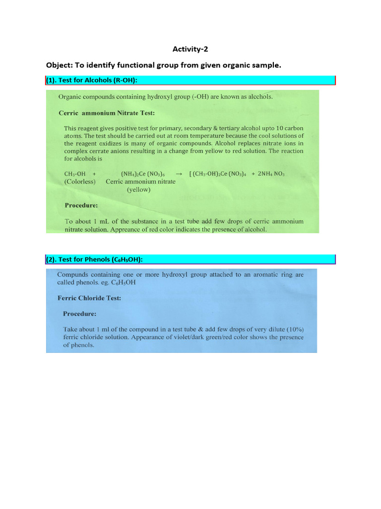 Identifying Organic Functional Groups | PDF