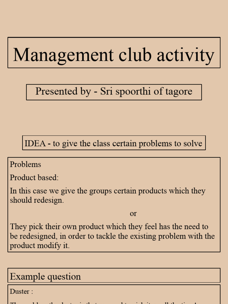 Management Club Activity | PDF