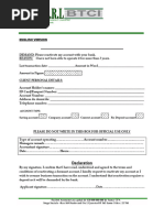Dormant Account Reactivation Form | PDF | Finance & Money Management