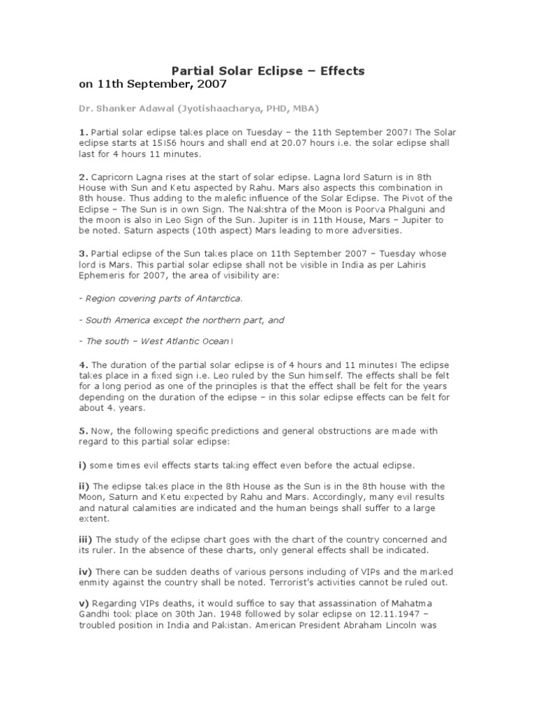 Partial Solar Eclipse - Effects | PDF | Eclipse | Solar Eclipse