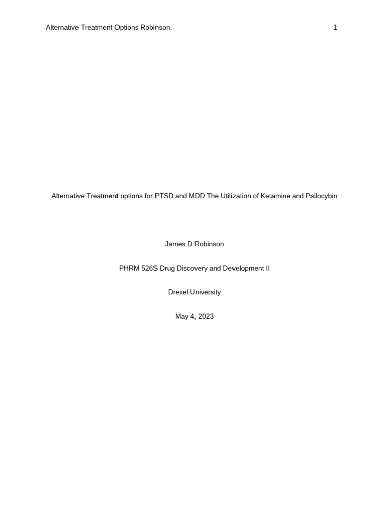 Alternative Treatment Options for PTSD and MDD the Utilization of ...