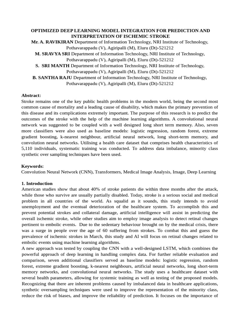 Optimized Deep Learning Model Integration For Prediction and ...