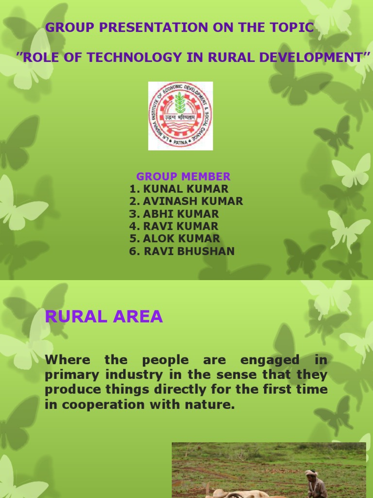 Group Presentation On The Topic "Role of Technology in Rural ...