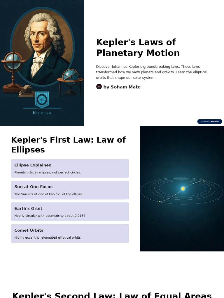 Keplers Laws of Planetary Motion | PDF