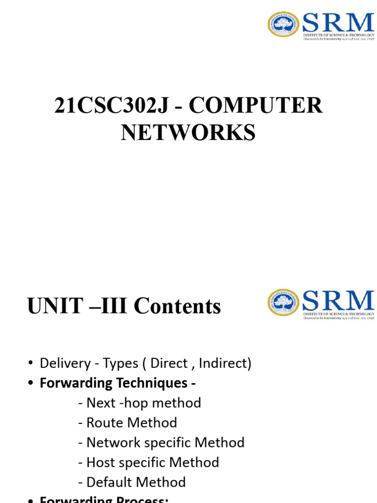 CN - Unit 3 | PDF | Routing | Telecommunications