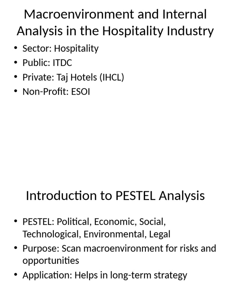 Hospitality Industry PESTEL & SWOT Analysis | PDF