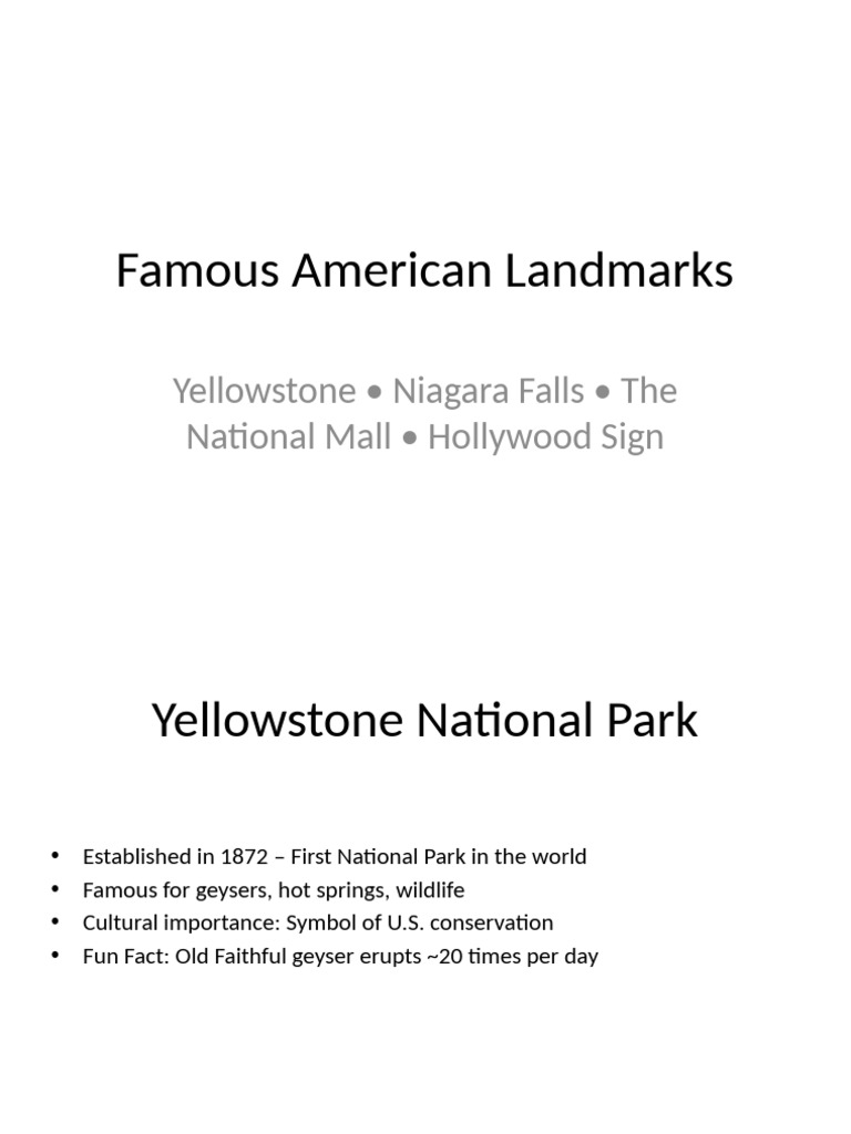 Famous American Landmarks Presentation | PDF