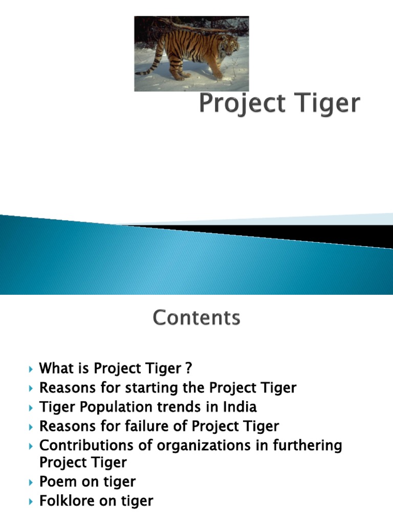 Project Tiger | PDF | Tiger | Wildlife