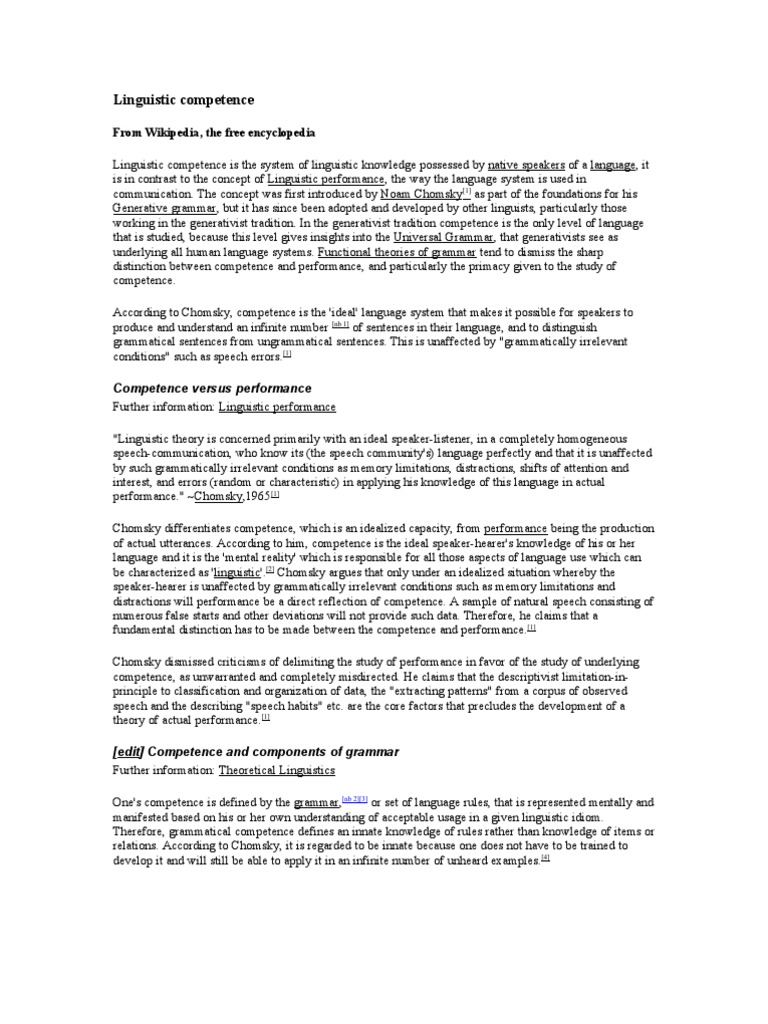 Linguistic Competence | Linguistics | Semantics