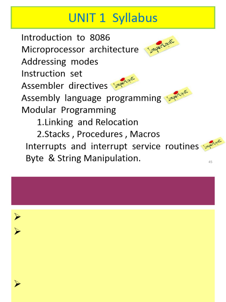 IV UNIT-1 | PDF | Assembly Language | Pointer (Computer Programming)