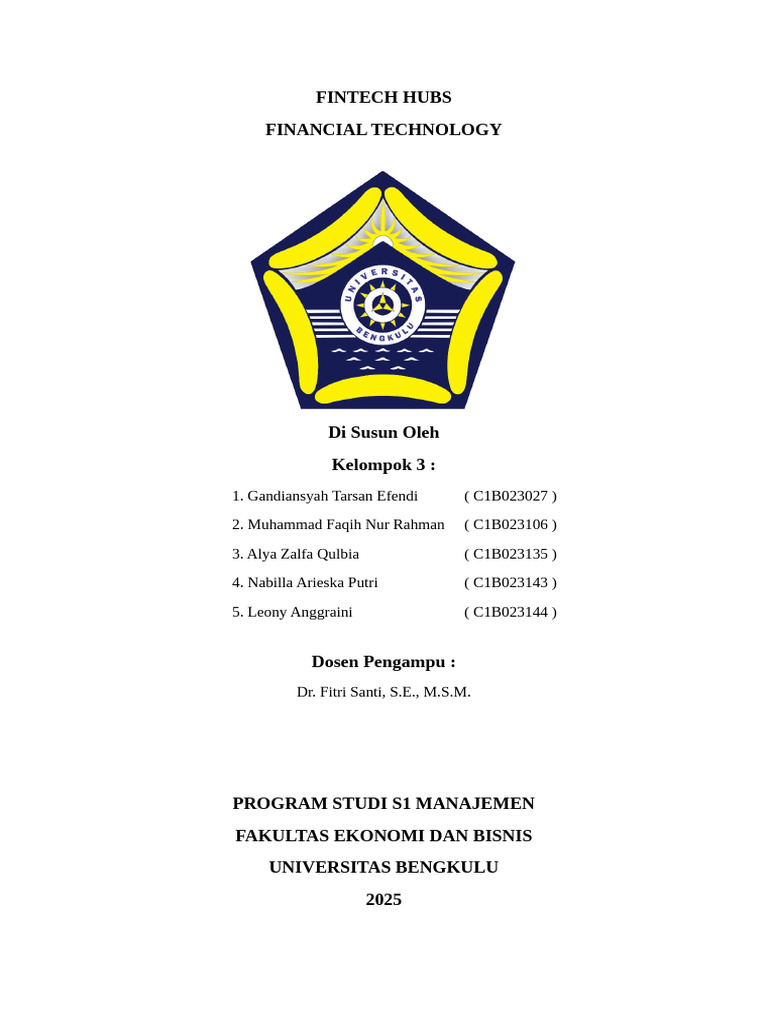 Paper Kel 4 Fintech Hubs | PDF