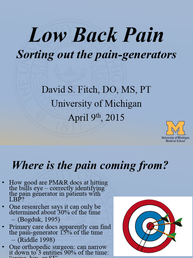 LBP Pain Generators by David Fitch DO PT MS | PDF | Back Pain | Low ...