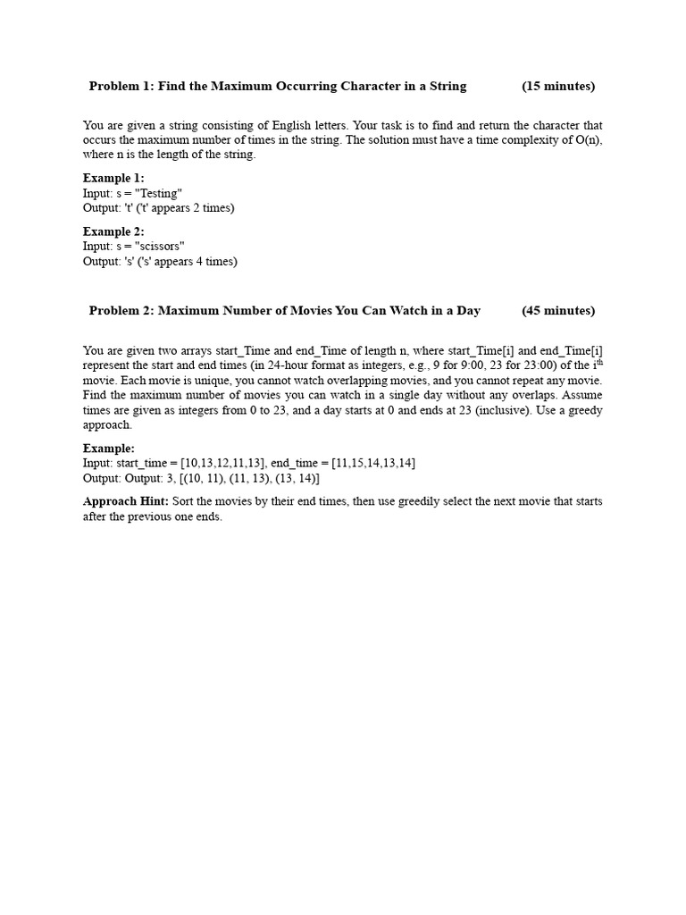 Technical Interview Problems Overview | PDF