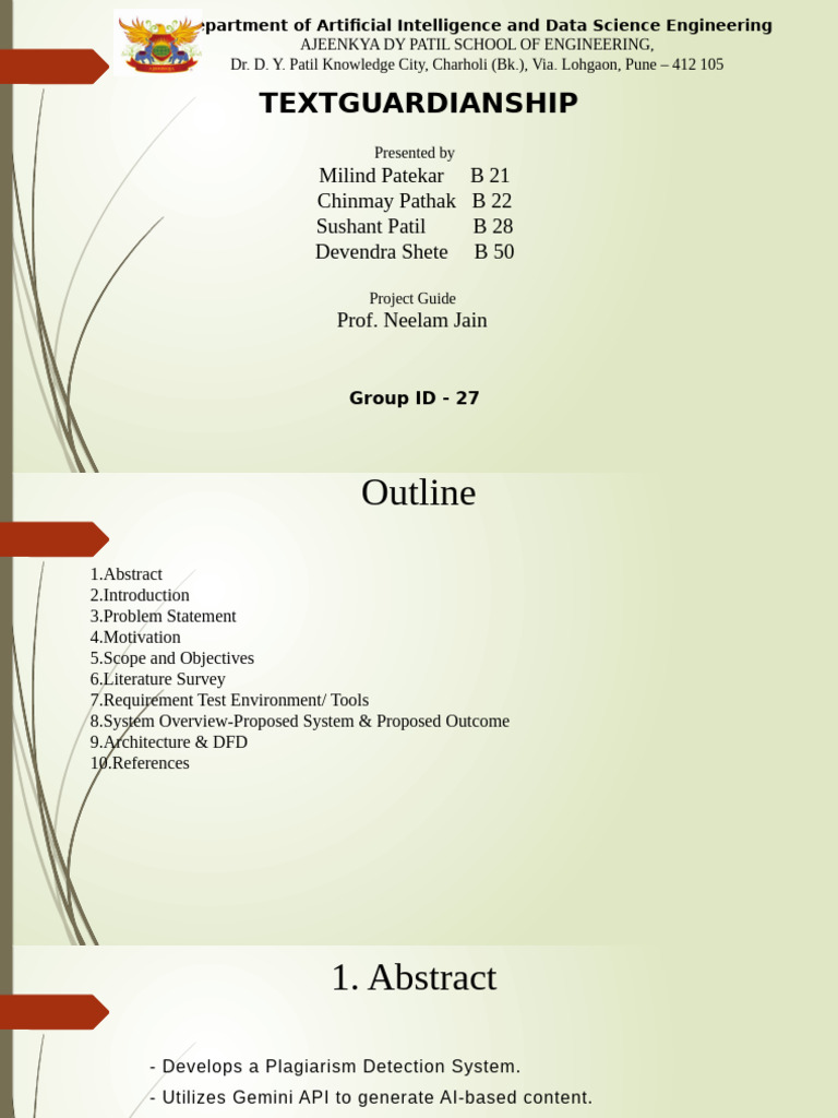 Plagiarism Detection Final PPT - PPTX (1) - 1 | PDF | Plagiarism | Use Case