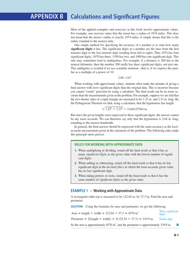 Appendix B: Calculations and Significant Figures | PDF | Significant ...