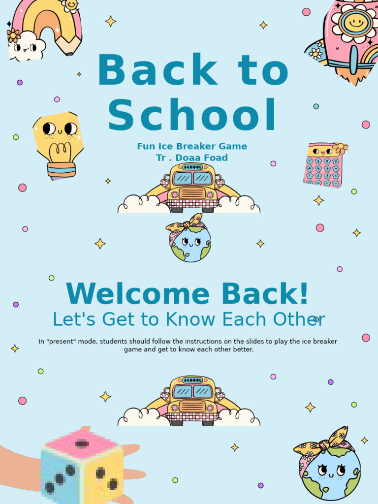 Back To School Ice Breaker Game Presentation in Pastel Groovy Retro ...