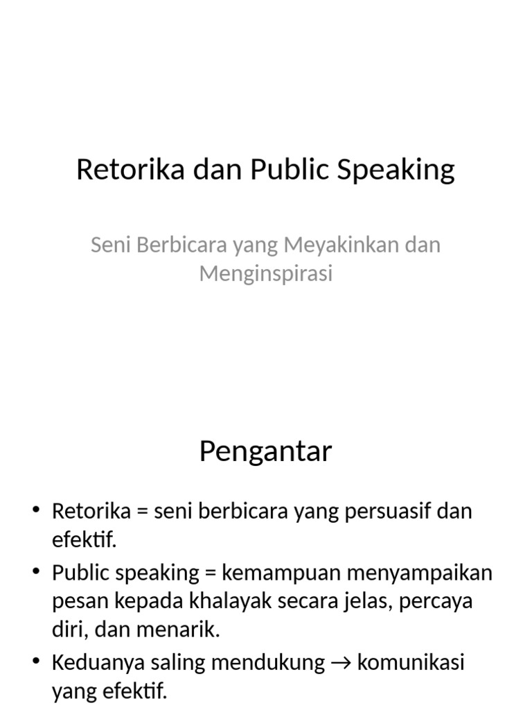 Retorika Dan Public Speaking | PDF