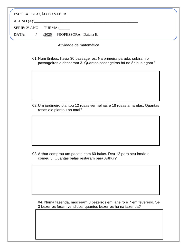 Atividade de Matematica | PDF