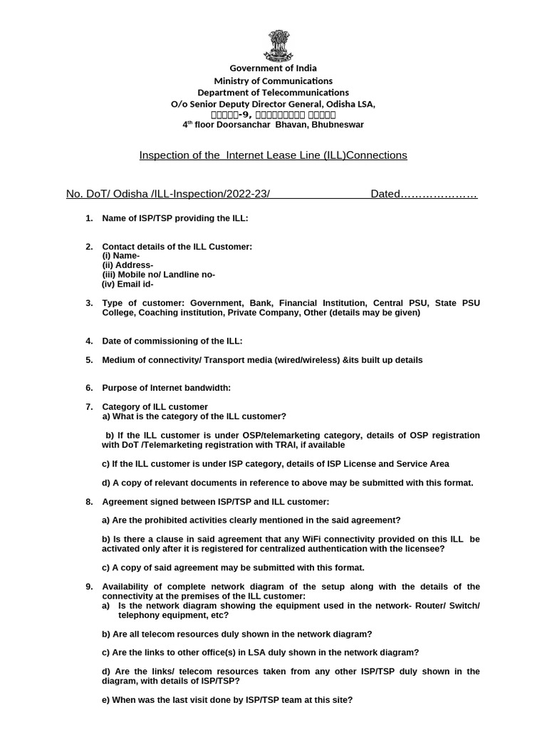 Internet Lease Line Inspection Checklist | PDF | Ip Address ...