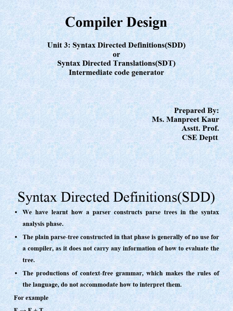 CD Unit-3 | PDF | Compiler | Parsing