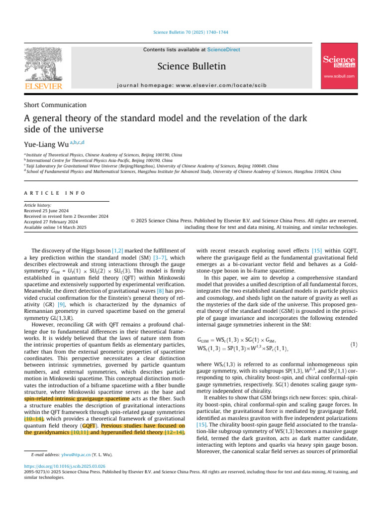 Unified Theory of Forces and Dark Matter | PDF | Gauge Theory ...