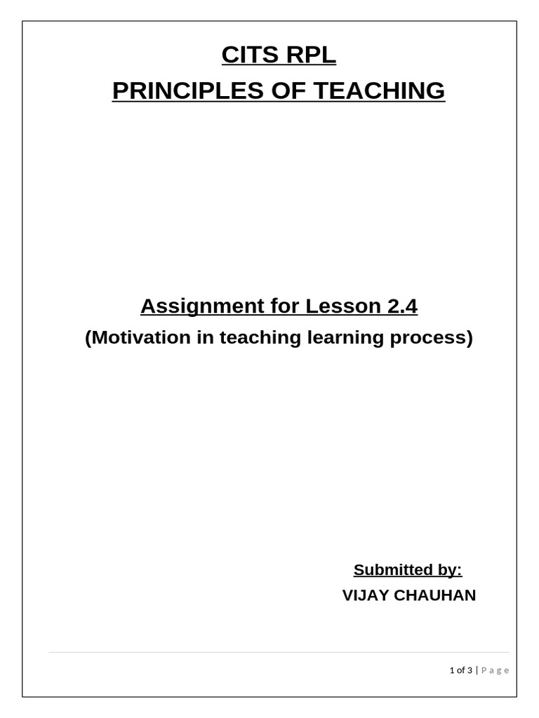 2 4 Motivation In Teaching Learning Process Pdf Learning Motivational