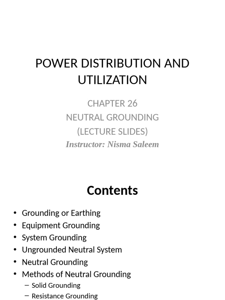 Neutral Grounding in Power Systems | PDF | Inductor | Capacitor