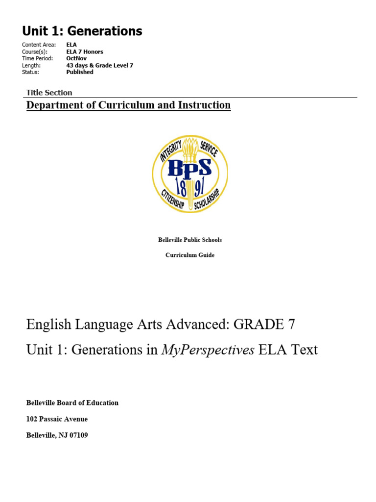Unit Unit 1 Generations 20250912220857 | PDF | Poetry | Information ...