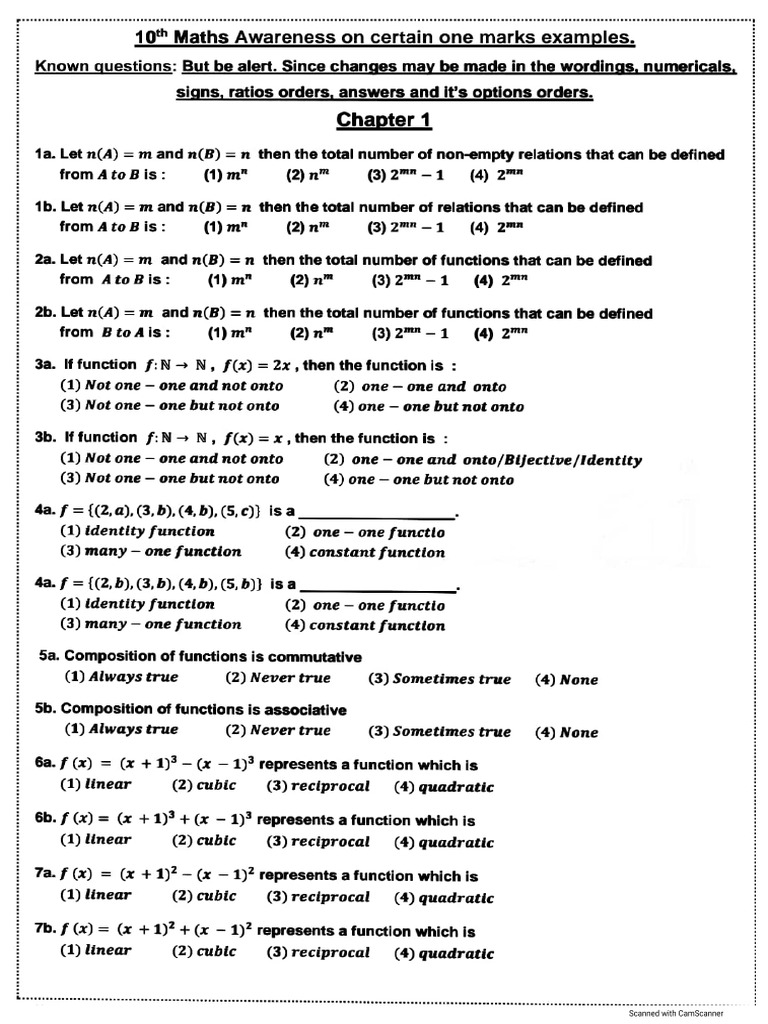 10th Maths Creative One Mark Questions English Medium | PDF
