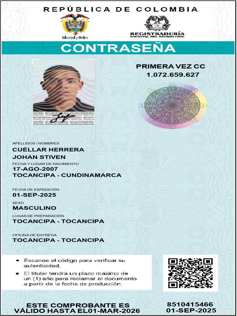 Comprobante de Documento en Trámite 1.072.659.627 | PDF