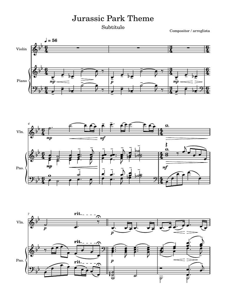 Jurassic Park Theme | PDF