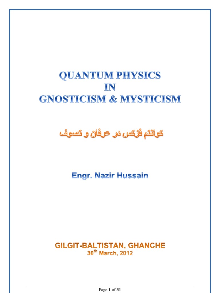 Quantum Physics in Islamic Gnosticism and Mysticism With Special ...